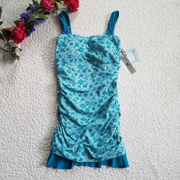 Divinita Sole | Swim | Divinita Sole Turquoise Tankini Ruched Small ...